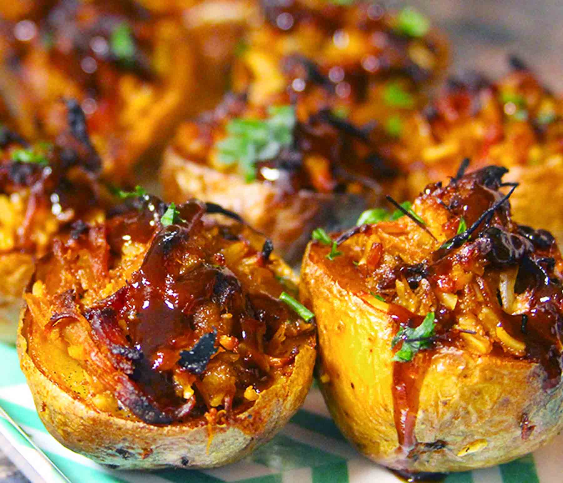 Pulled Pork Stuffed Potato Skins
